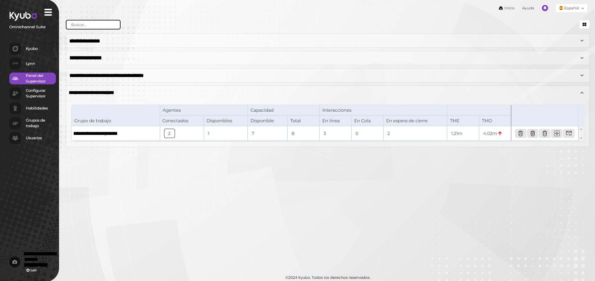 Panel de supervisor y monitoreo | Documentación Kyubo