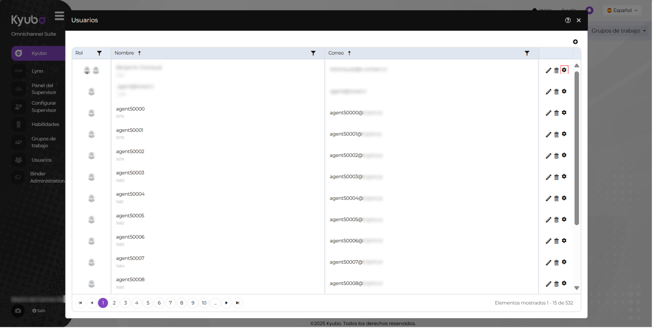 Grupos | Documentación Kyubo